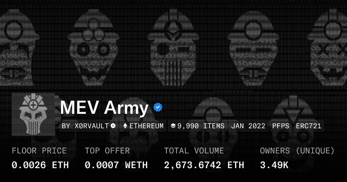 MEV Army - Collection | OpenSea