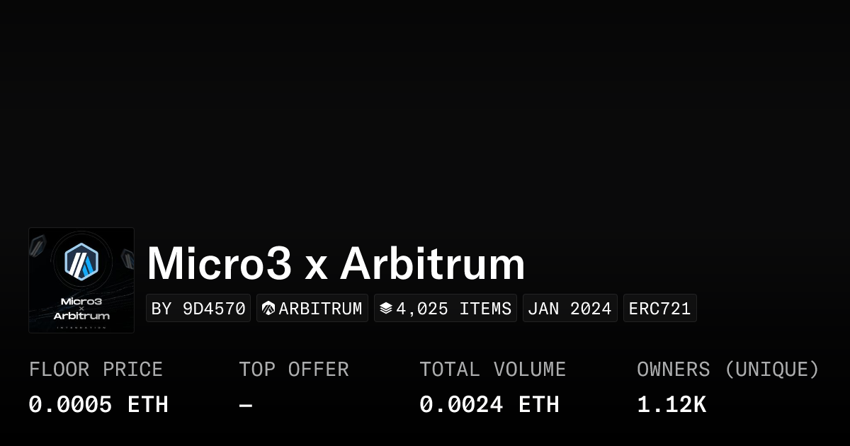 Micro3 x Arbitrum - Collection | OpenSea