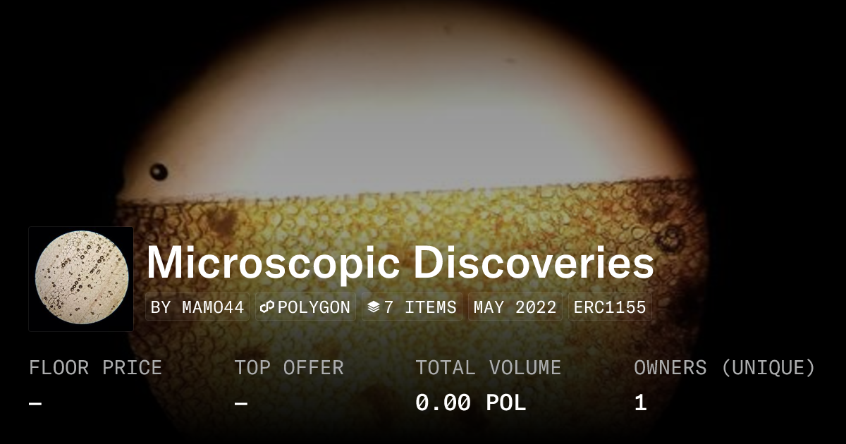 Microscopic Discoveries - Collection | OpenSea