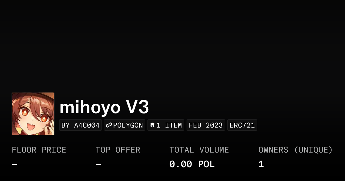 mihoyo V3 - Collection | OpenSea