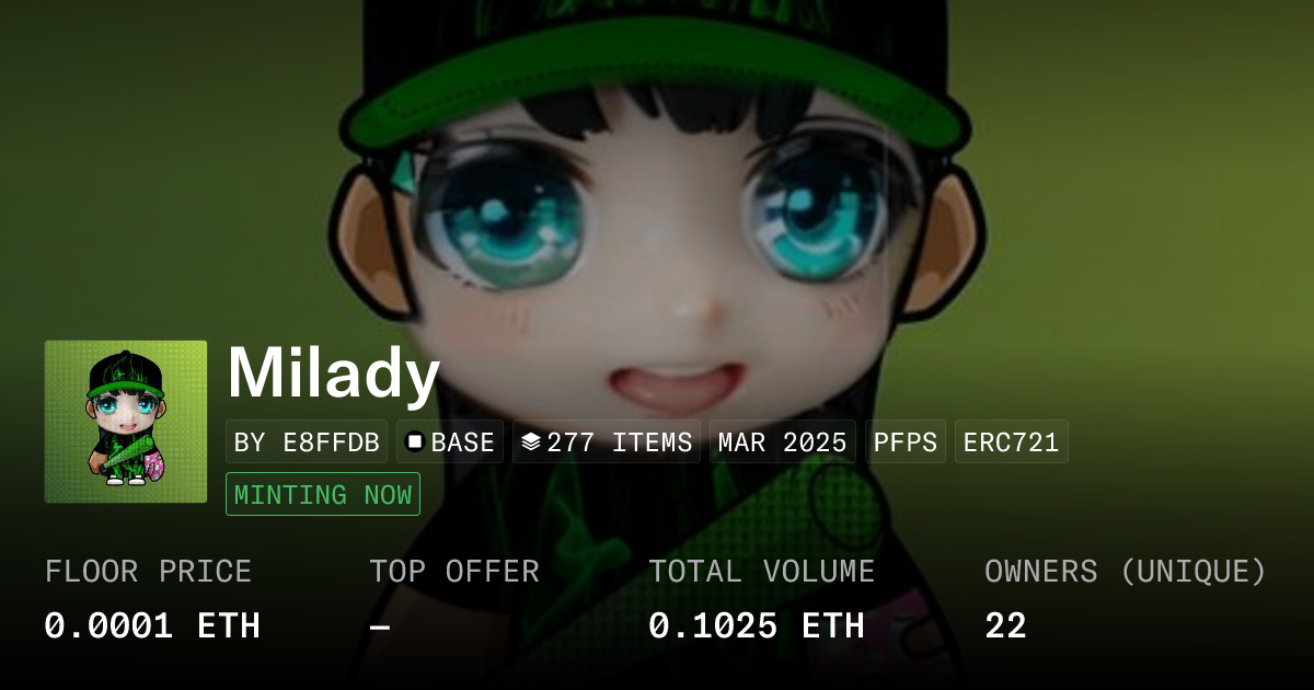 Milady 0.0002 ETH - Collection | OpenSea