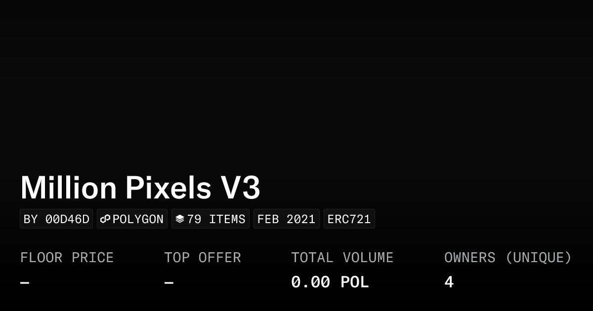 Million Pixels V3 - Collection | OpenSea