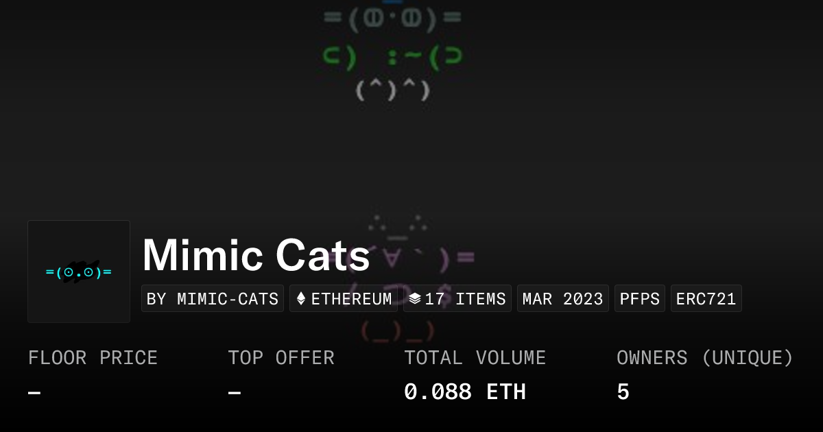 Mimic Cats - Collection | OpenSea