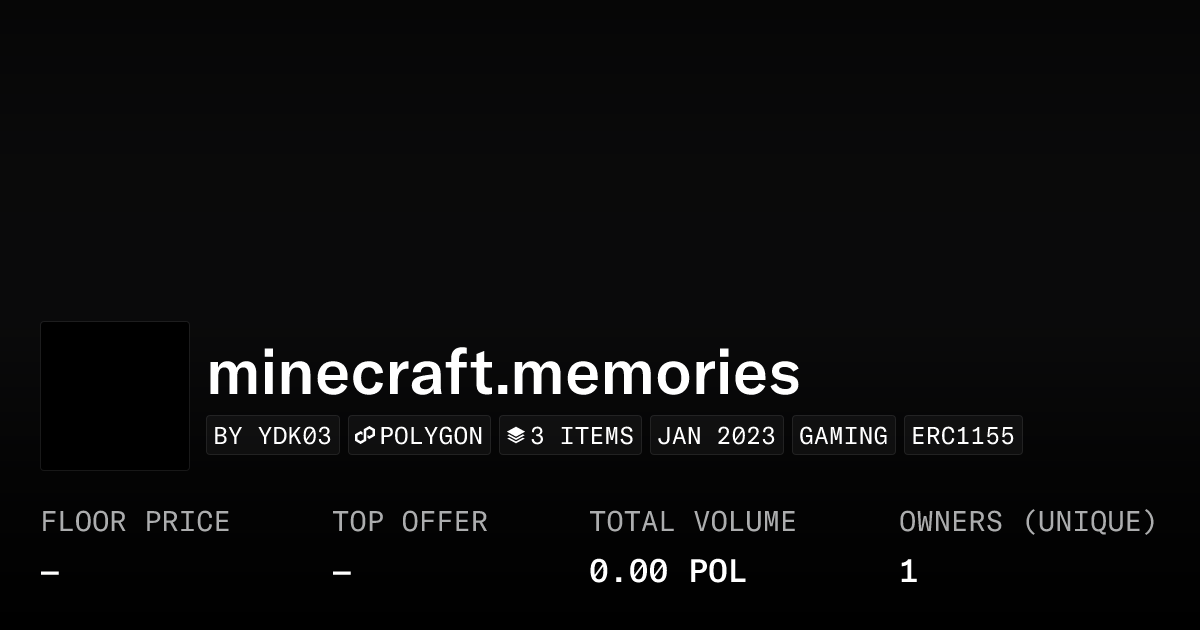minecraft.memories - Collection | OpenSea