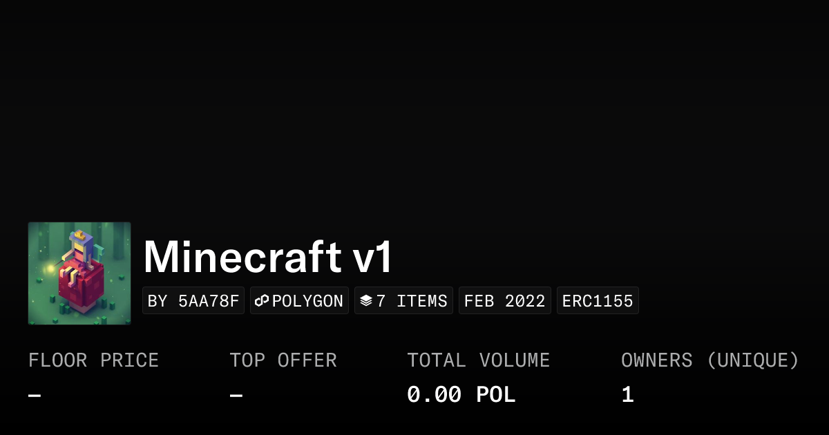 Minecraft v1 - Collection | OpenSea