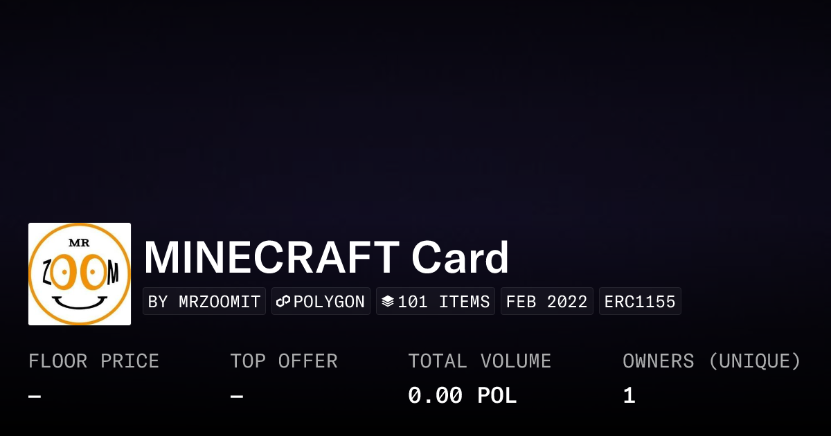 MINECRAFT Card - Collection | OpenSea
