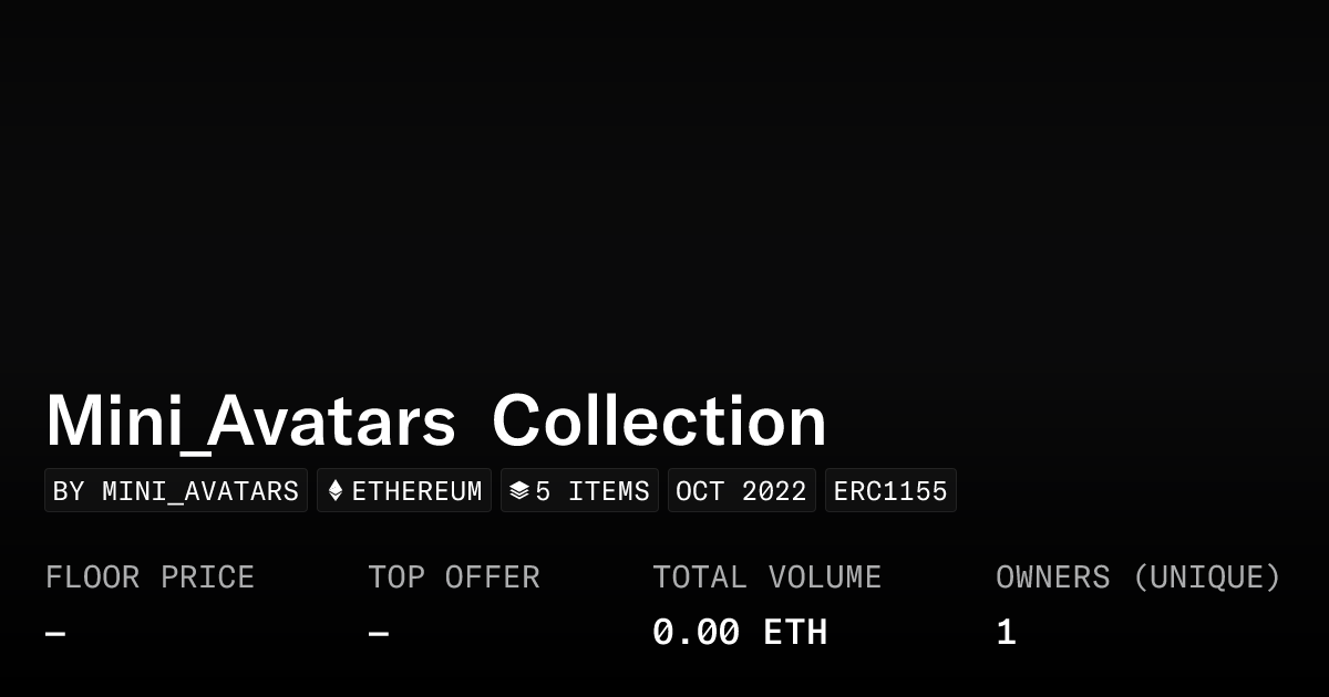 Mini_Avatars Collection - Collection | OpenSea