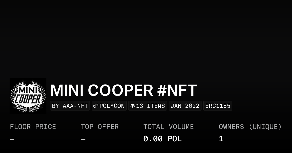 MINI COOPER #NFT - Collection | OpenSea