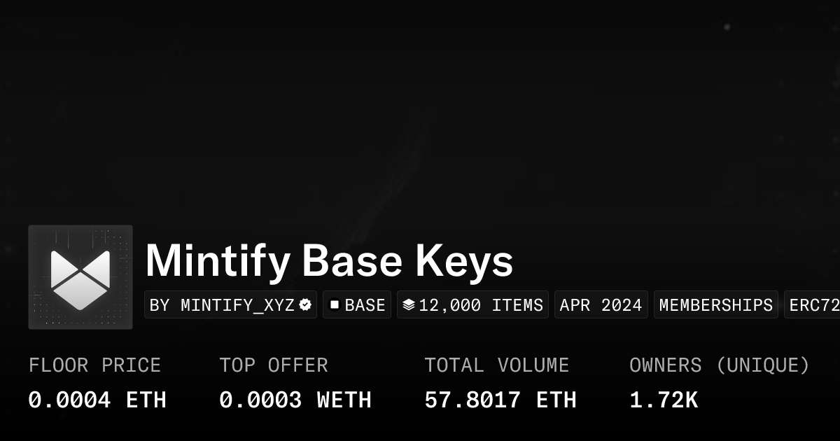 Mintify Base Keys - Collection | OpenSea