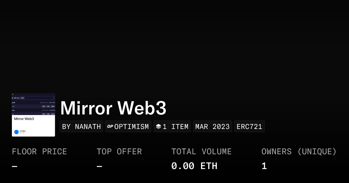 Mirror Web3 - Collection | OpenSea