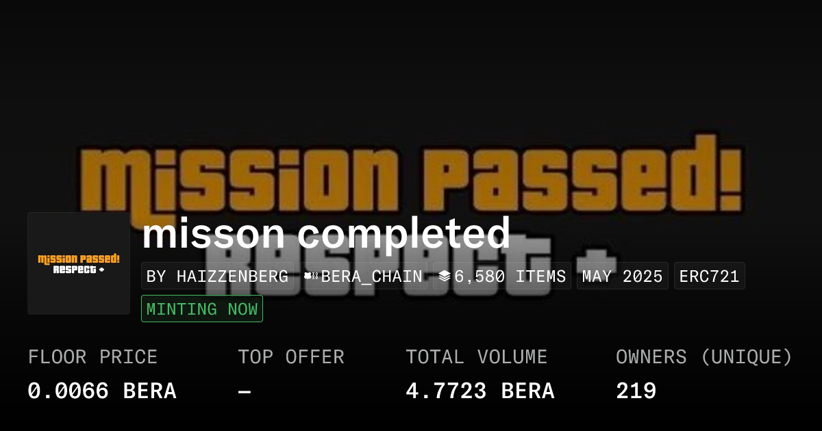 misson completed - Collection | OpenSea