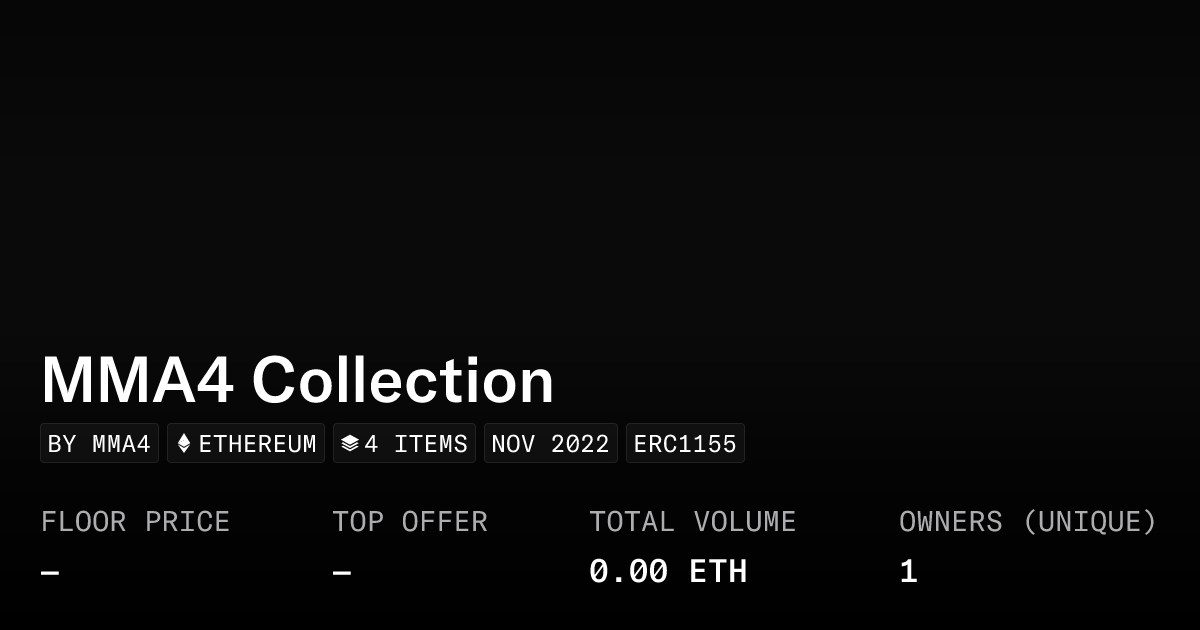 MMA4 Collection - Collection | OpenSea