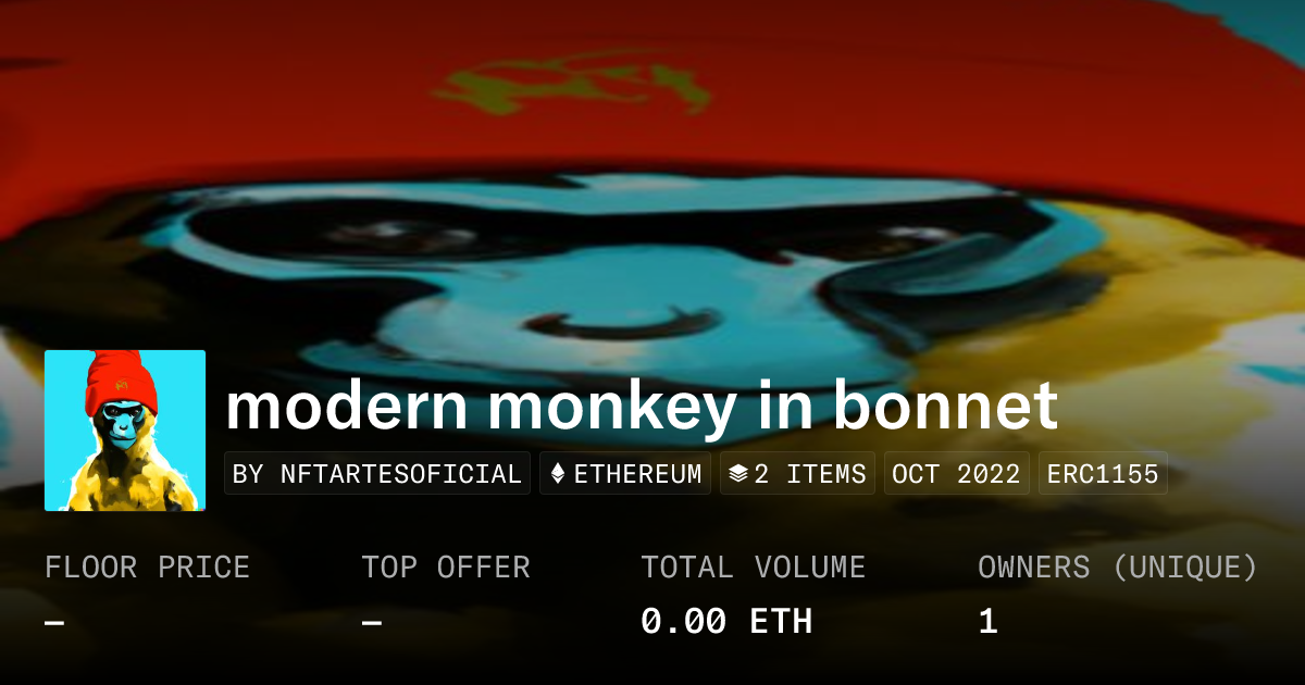 modern monkey in bonnet - Collection | OpenSea