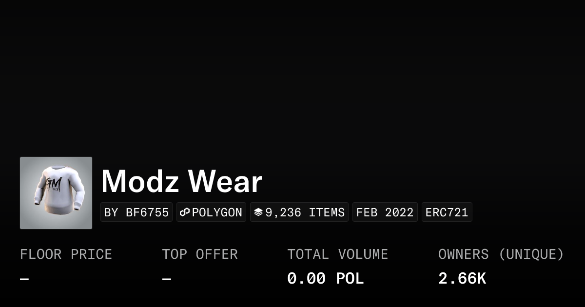Modz Wear - Collection | OpenSea