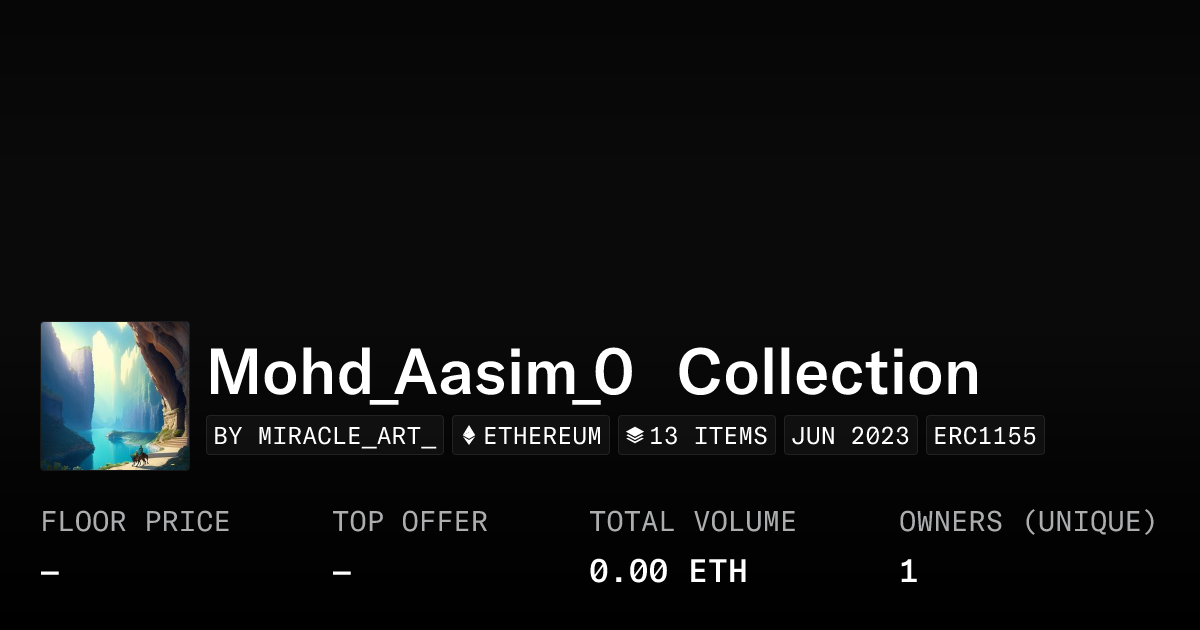 Mohd_Aasim_0 Collection - Collection | OpenSea