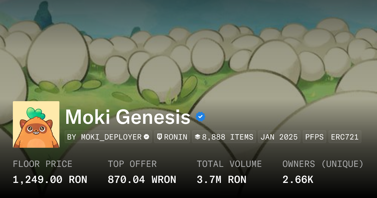 Moki Genesis 1,439.99 RON - Collection | OpenSea