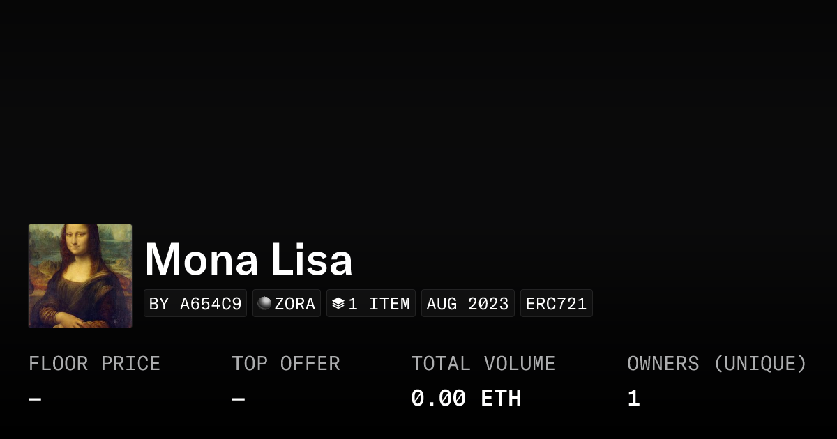 Mona Lisa - Collection | OpenSea