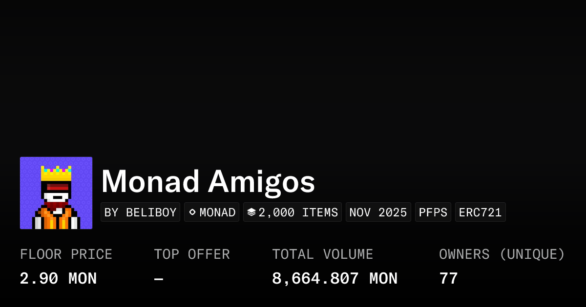 Monad Amigos 14.9999 MON - Collection | OpenSea
