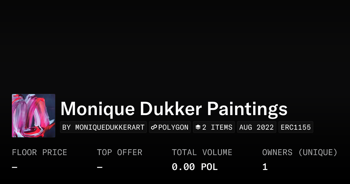 Monique Dukker Paintings - Collection | OpenSea