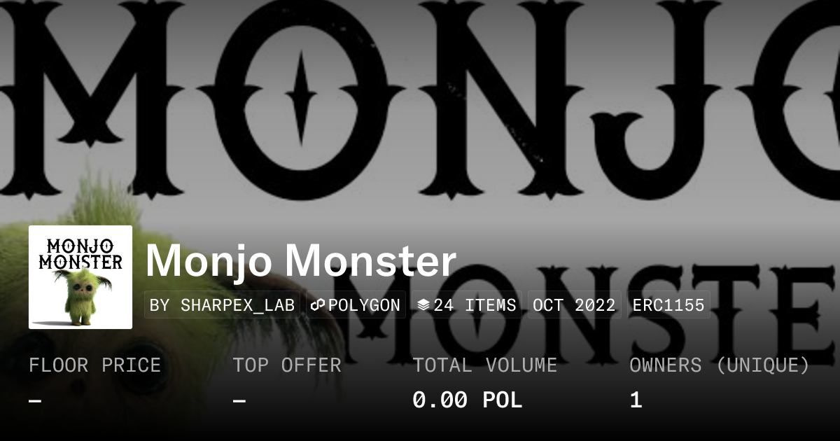 Monjo Monster - Collection | OpenSea