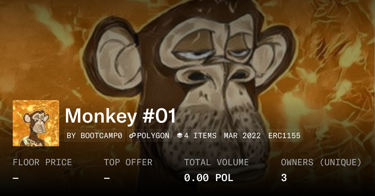 Monkey #01 - Collection | OpenSea