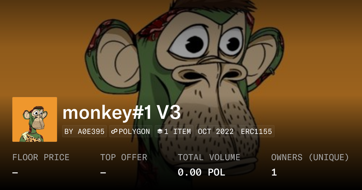 monkey#1 V3 - Collection | OpenSea