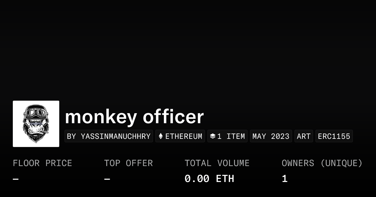 monkey officer - Collection | OpenSea