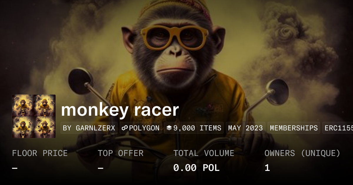 monkey racer - Collection | OpenSea