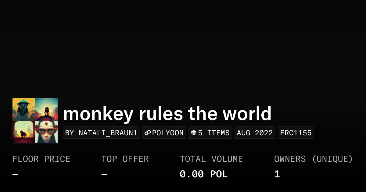 monkey rules the world - Collection | OpenSea
