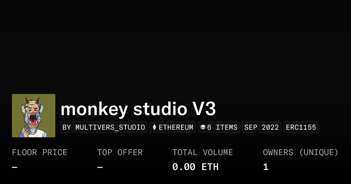 monkey studio V3 - Collection | OpenSea
