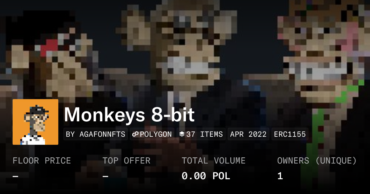Monkeys 8-bit - Collection | OpenSea