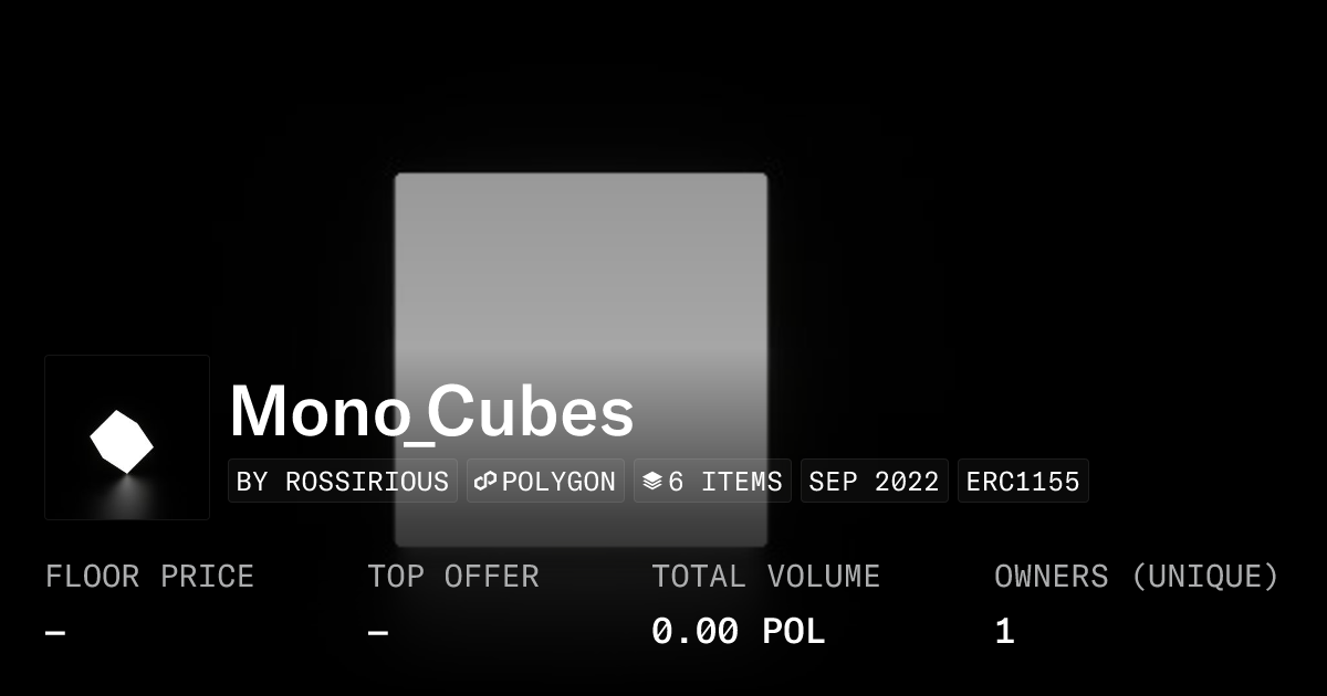 Mono_Cubes - Collection | OpenSea