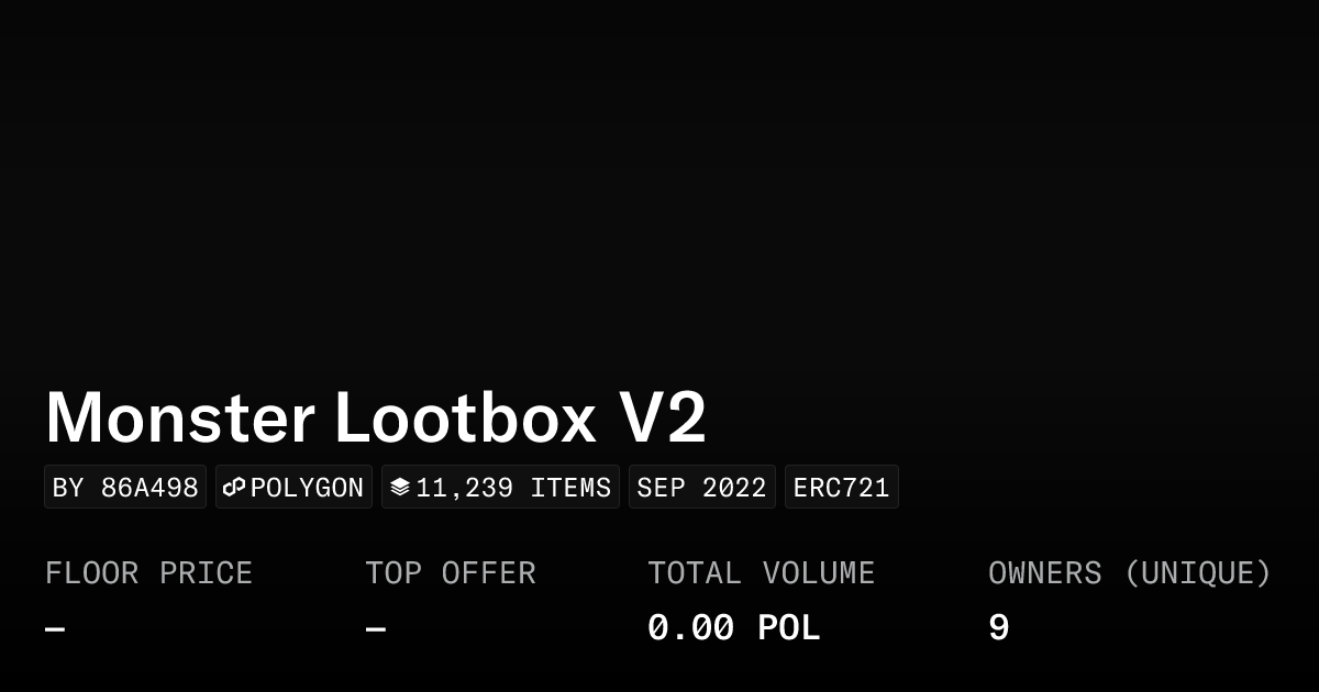 Monster Lootbox V2 - Collection | OpenSea