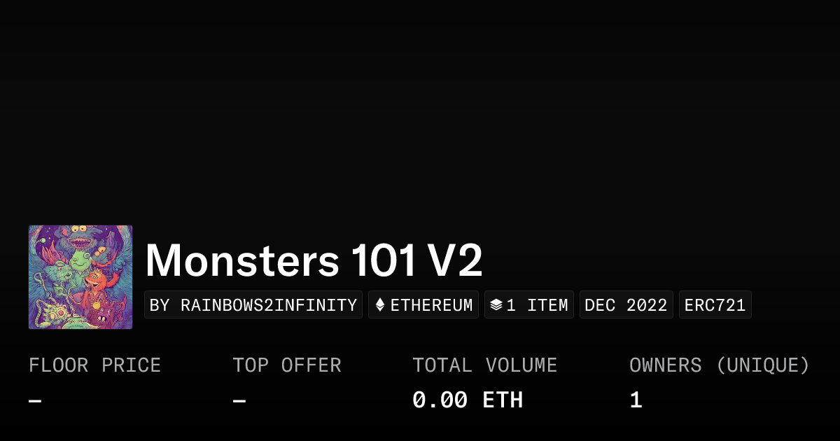 Monsters 101 V2 - Collection | OpenSea