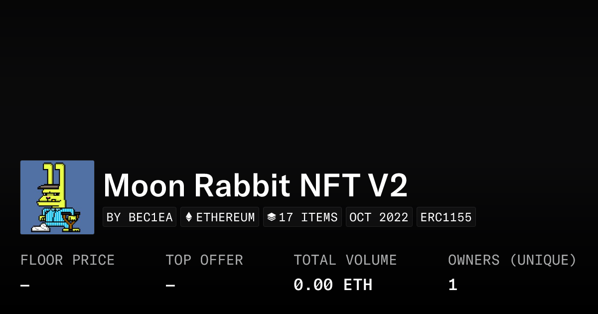Moon Rabbit NFT V2 - Collection | OpenSea