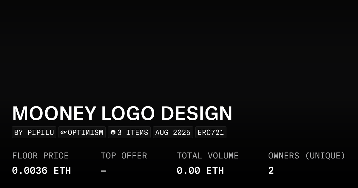 MOONEY LOGO DESIGN 0.0036 ETH - Collection | OpenSea