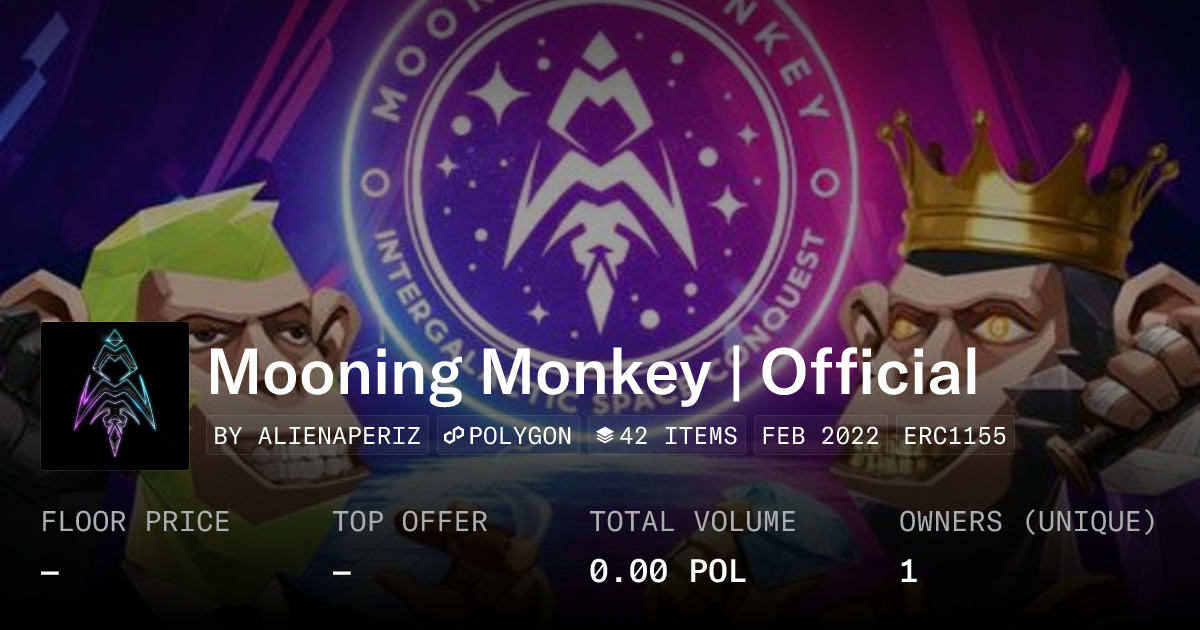 Mooning Monkey | Official - Collection | OpenSea