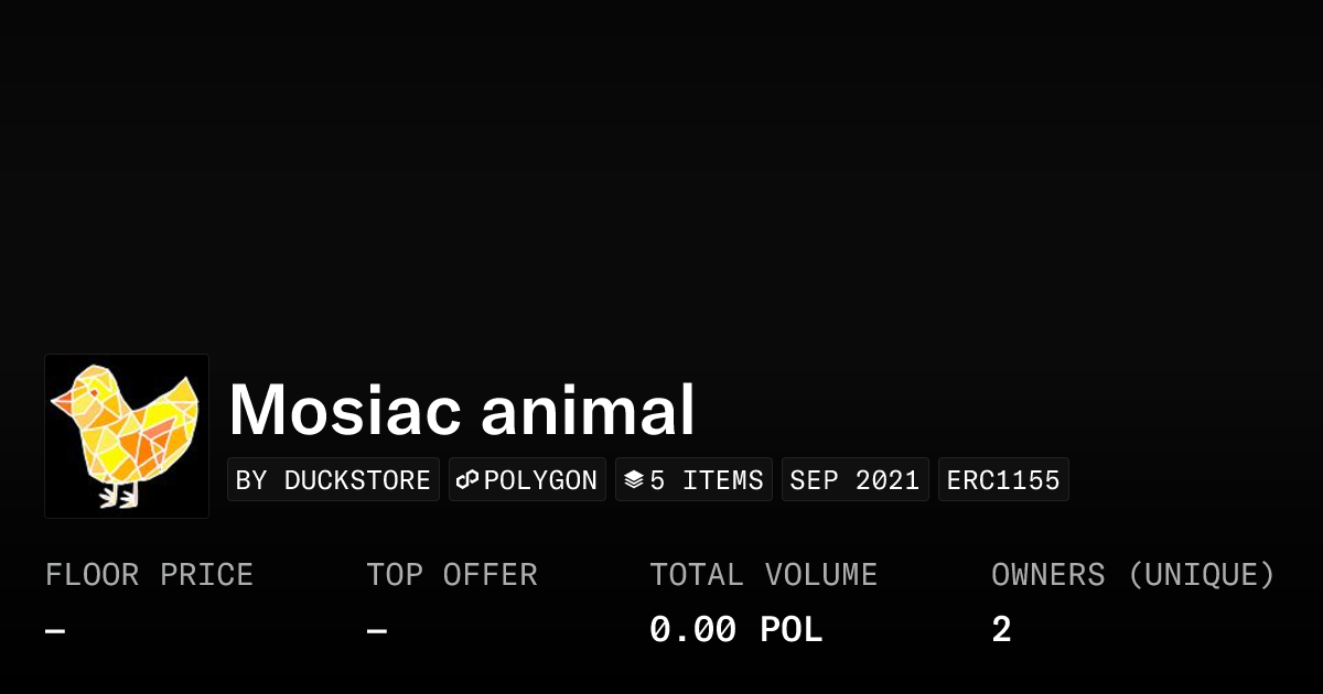 Mosiac animal - Collection | OpenSea