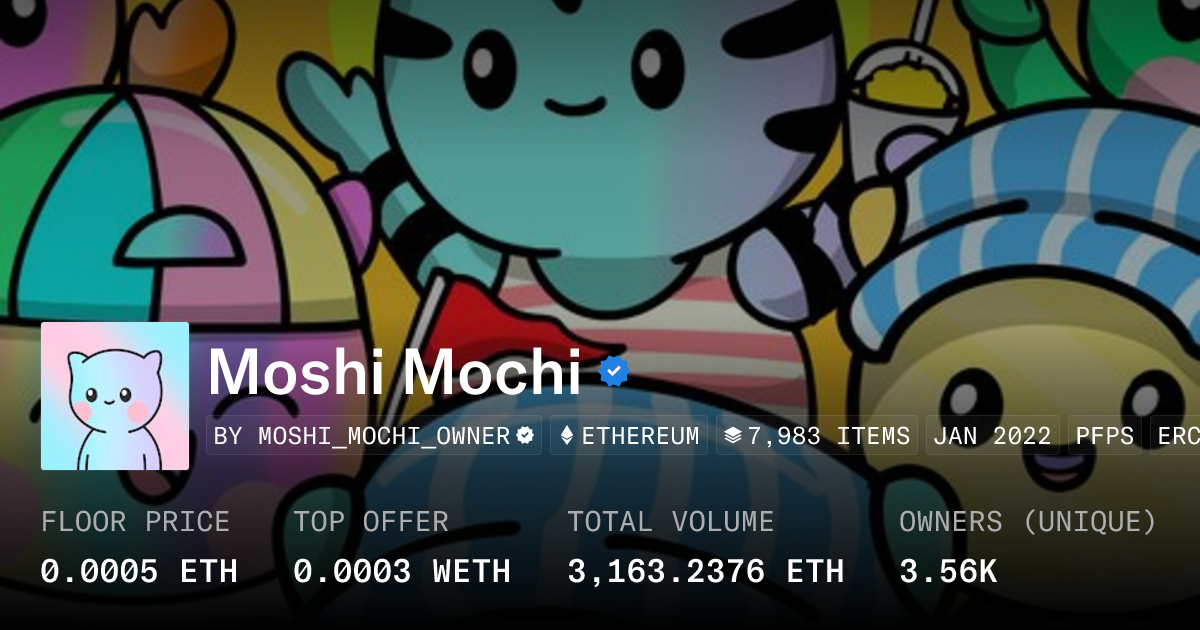 Moshi Mochi 0.008 ETH - Collection | OpenSea