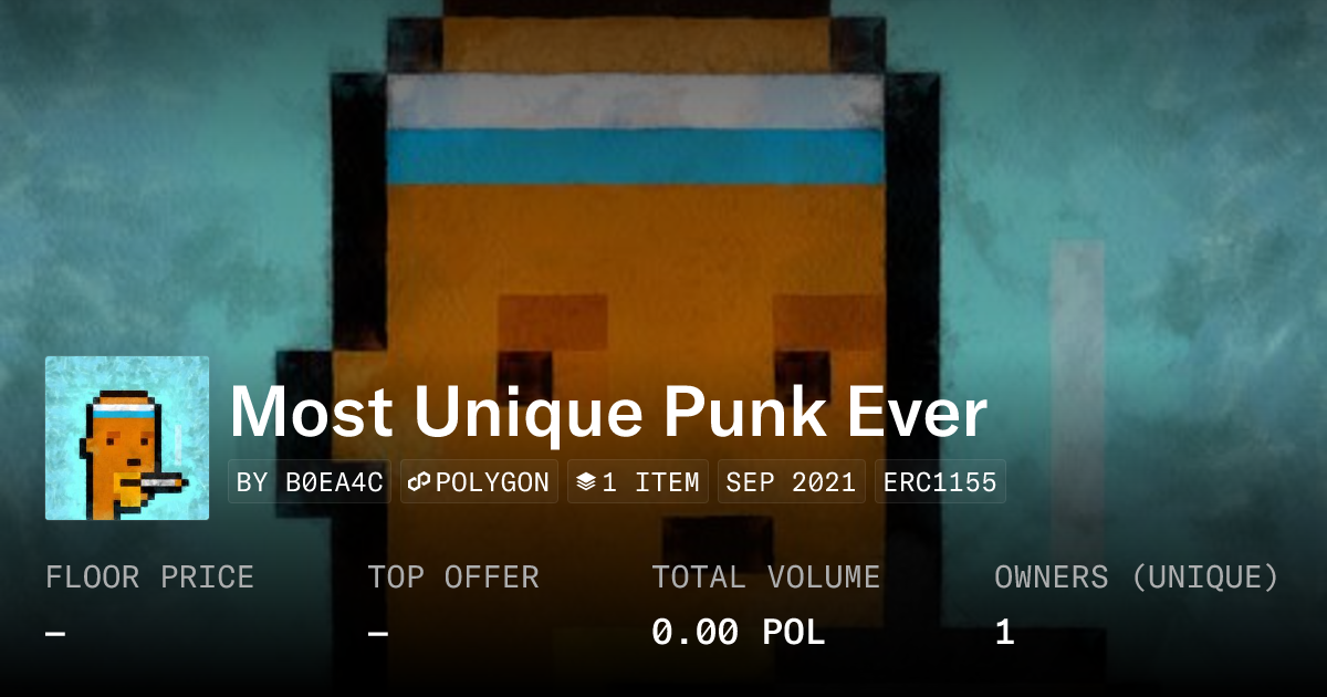 Most Unique Punk Ever - Collection | OpenSea