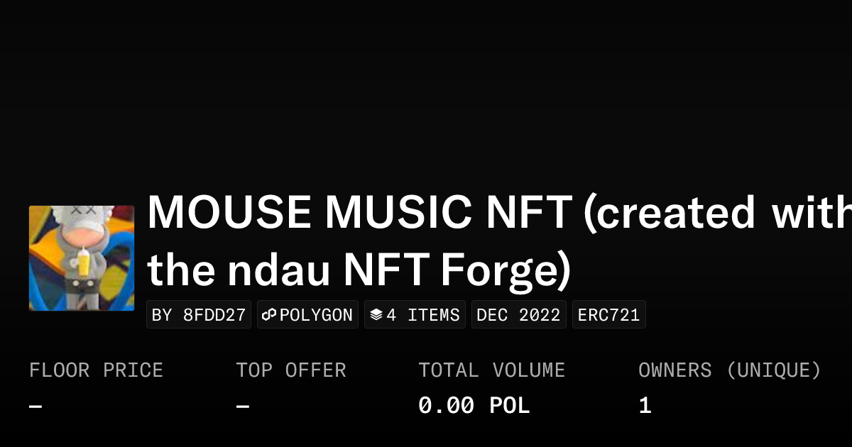 MOUSE MUSIC NFT (created with the ndau NFT Forge) - Collection | OpenSea