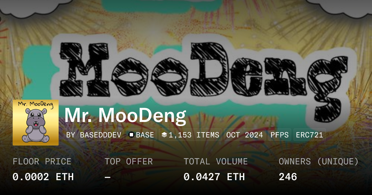 Mr. MooDeng - Collection | OpenSea