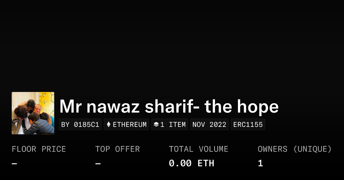 Mr nawaz sharif- the hope - Collection | OpenSea