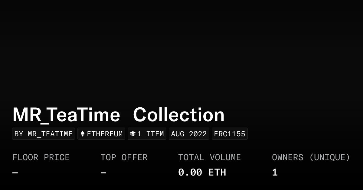 MR_TeaTime Collection - Collection | OpenSea