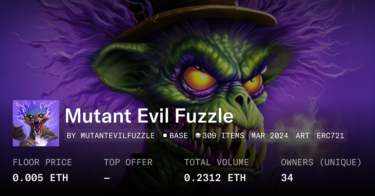 Mutant Evil Fuzzle - Collection | OpenSea