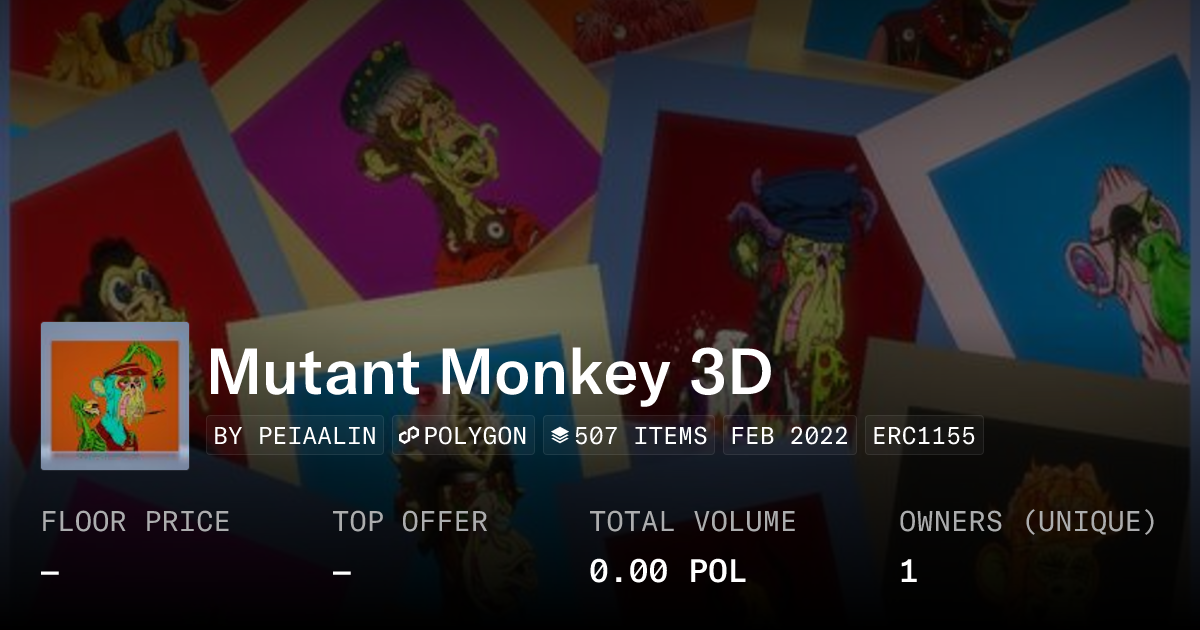 Mutant Monkey 3D - Collection | OpenSea