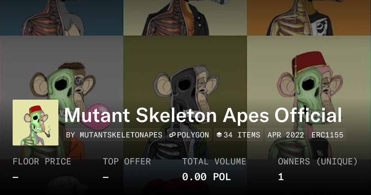Mutant Skeleton Apes Official - Collection | OpenSea
