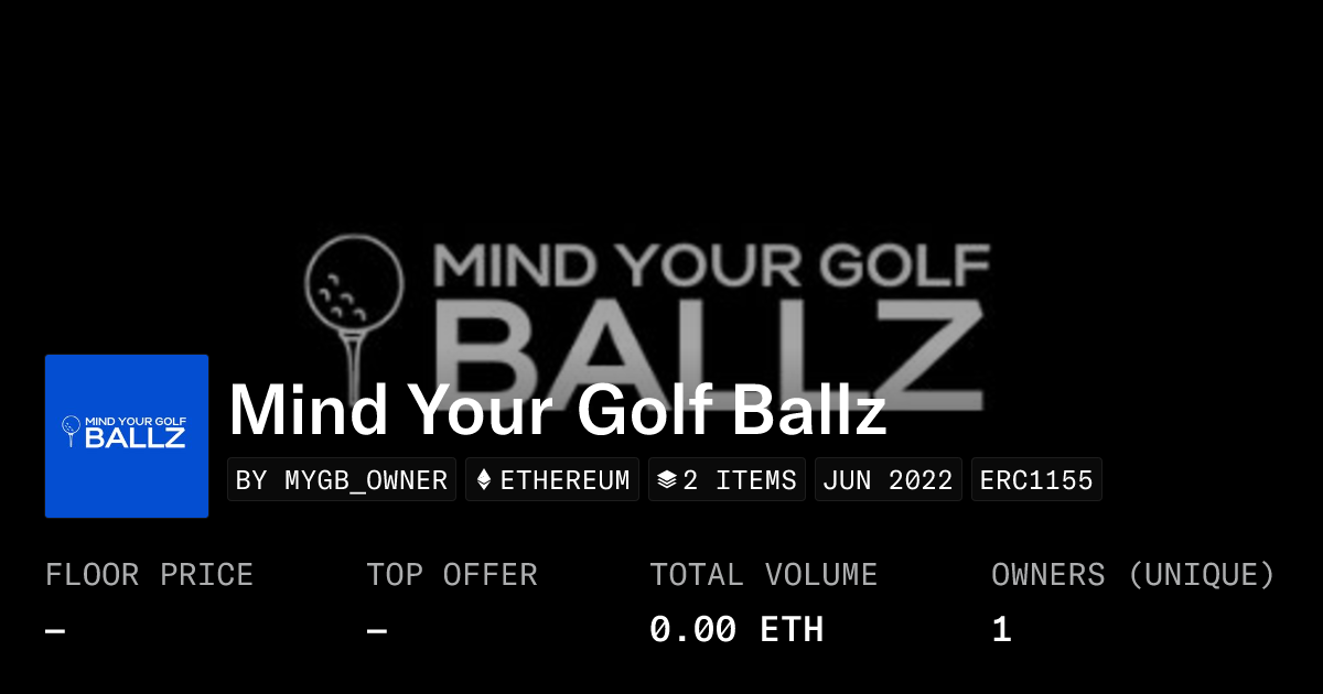 Mind Your Golf Ballz - Collection | OpenSea