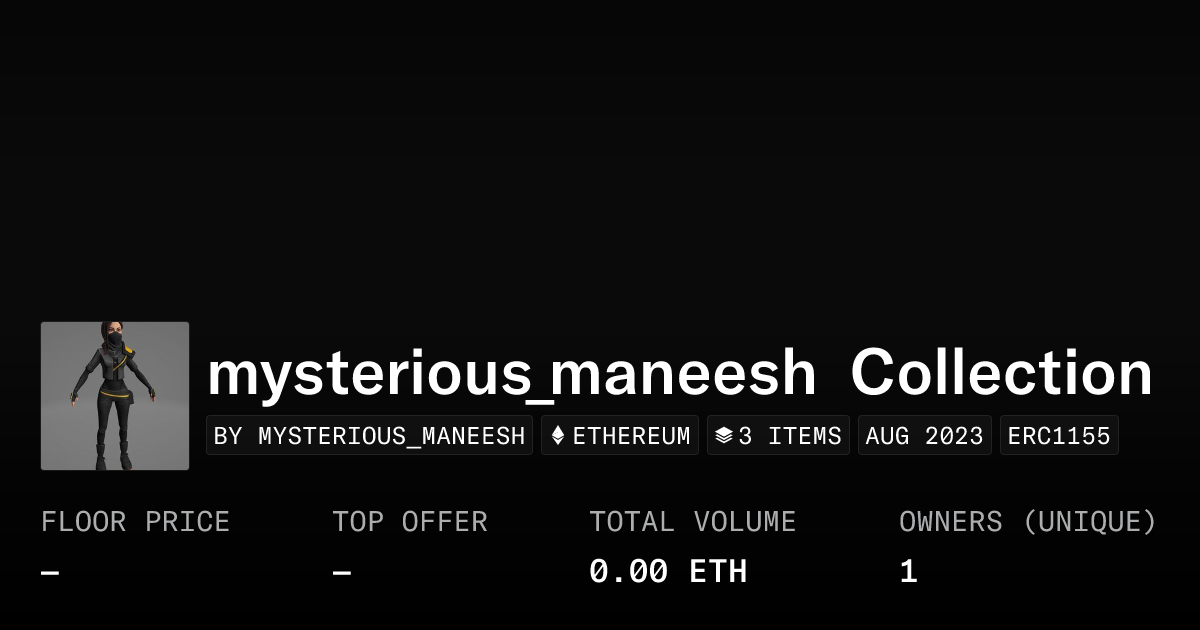 mysterious_maneesh Collection - Collection | OpenSea