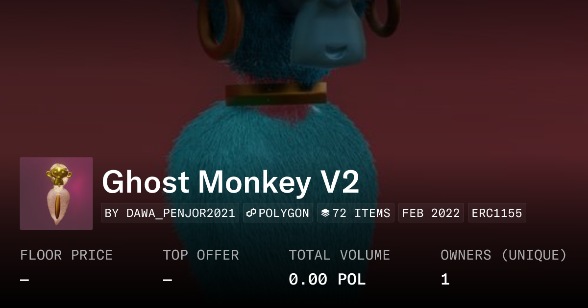 Ghost Monkey V2 - Collection | OpenSea